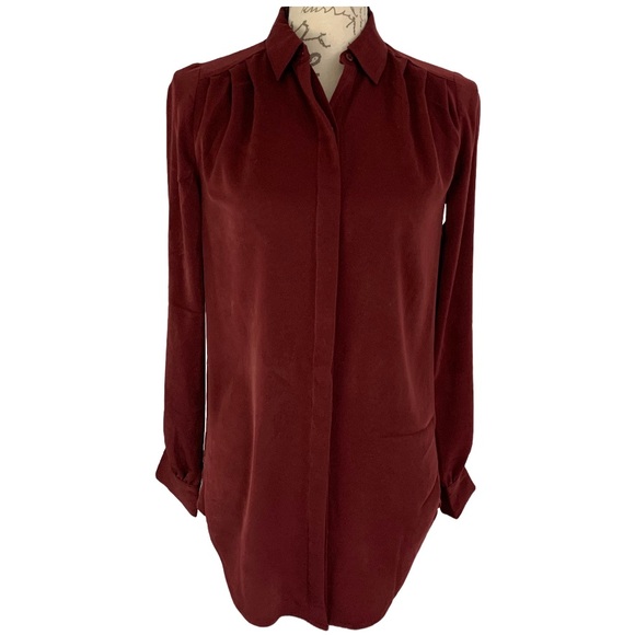 Express | Tops | Nwt 58 Express Pleated Shoulder Buttondown Long Tunic ...